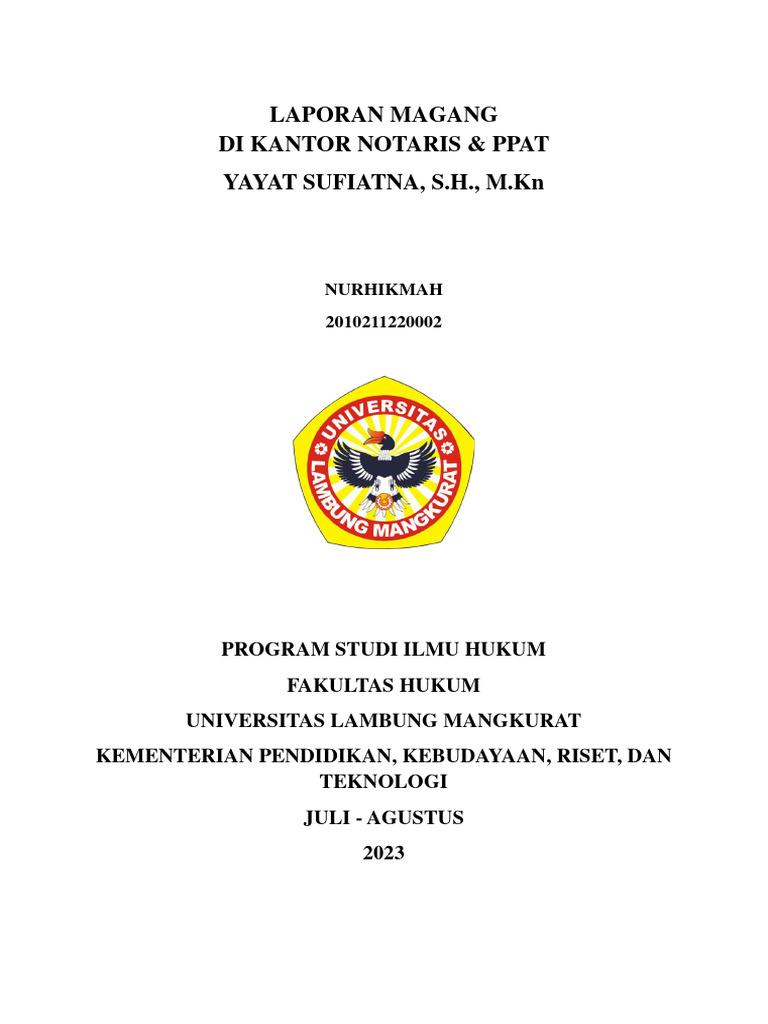 Laporan Magang Kantor Notaris | PDF