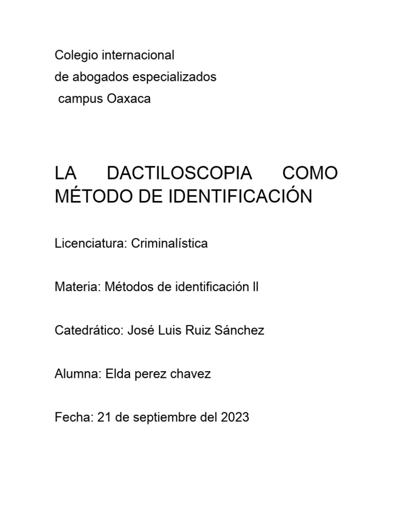 dactiloscopia. investigacion | PDF | Huella dactilar | Ciencia forense
