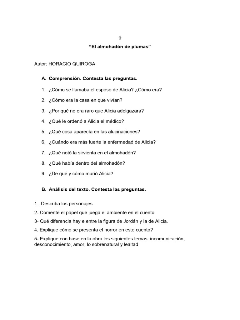 El Almohadon de Plumas para Estudiante | PDF