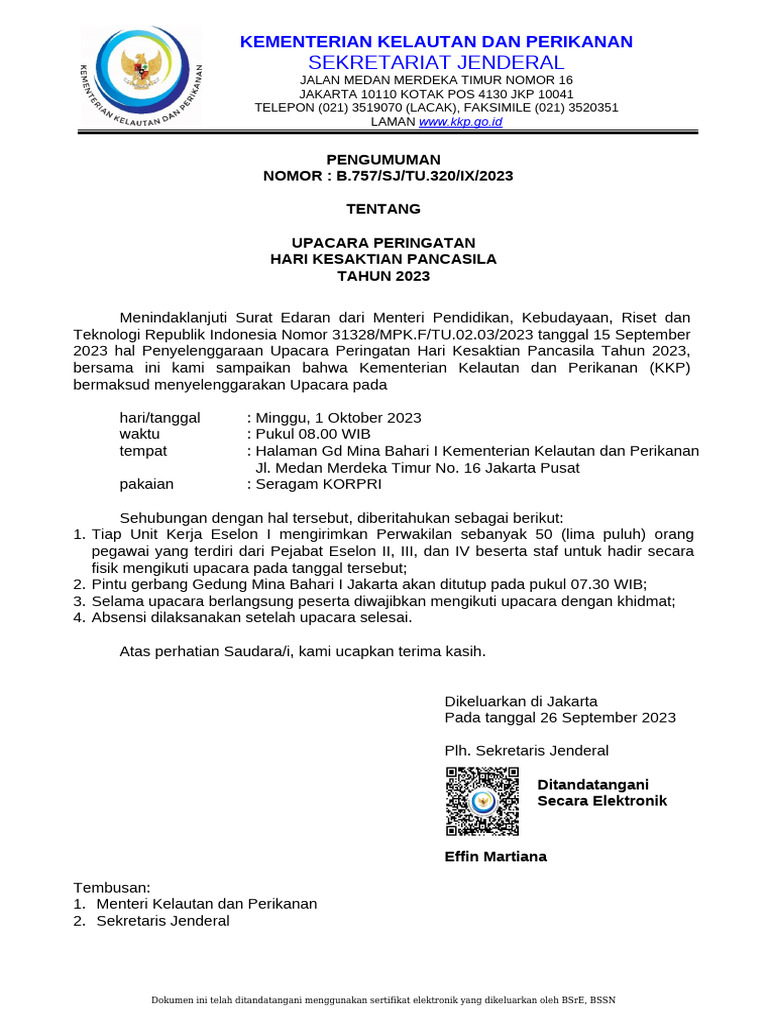 Contoh Pengumuman | PDF