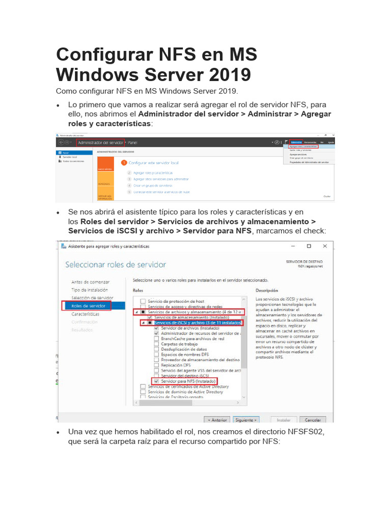 Configurar NFS en MS Windows Server 2019 | PDF | Hogar, jardinería y bricolaje | Informática