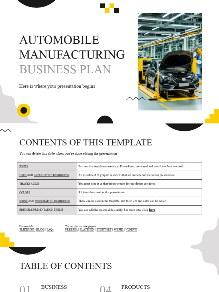 Automobile Manufacturing Business Plan by Slidesgo | PDF