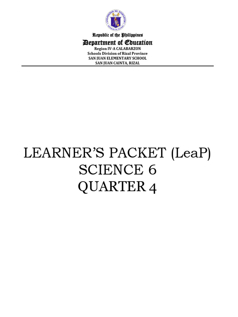 Leap Science 6 Quarter 4 | PDF