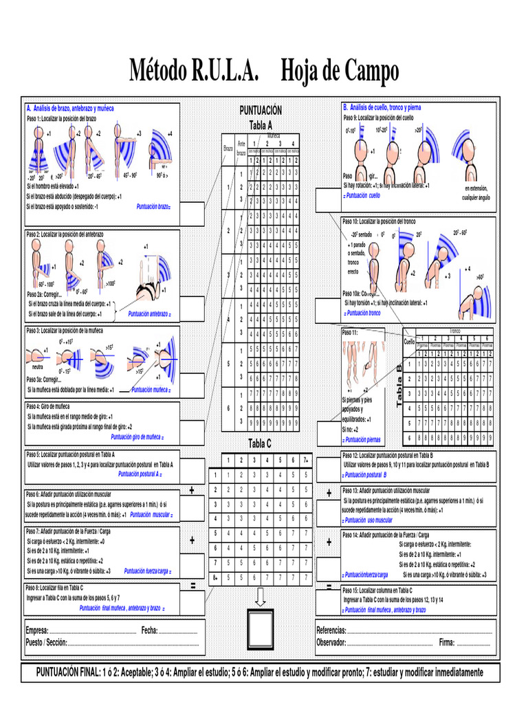 Anexo 5. RULA Hoja Campo | PDF