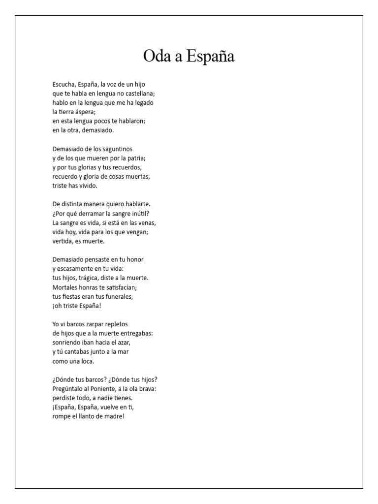 Oda A España | PDF