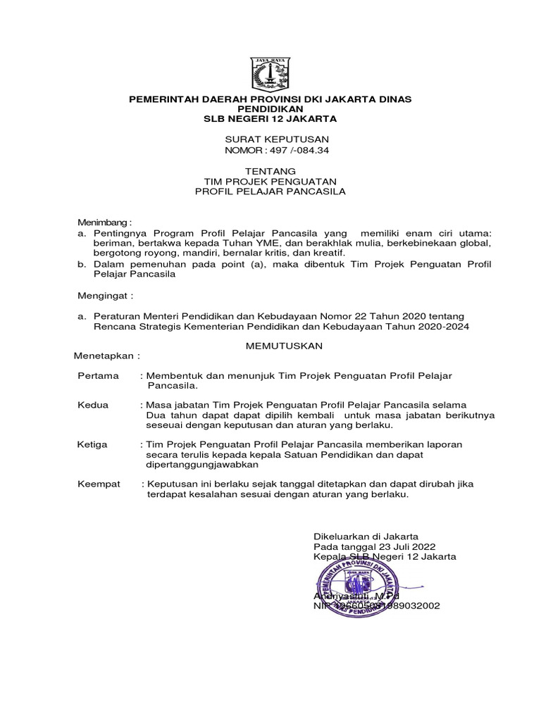 Tim Penguatan Profil Pelajar Pancasila | PDF | Karier & Perkembangan