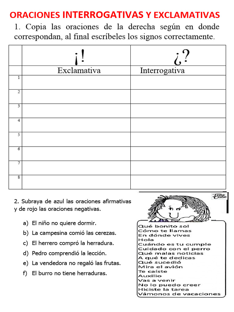 Orariciones Exclamativas e Interrogativas | PDF