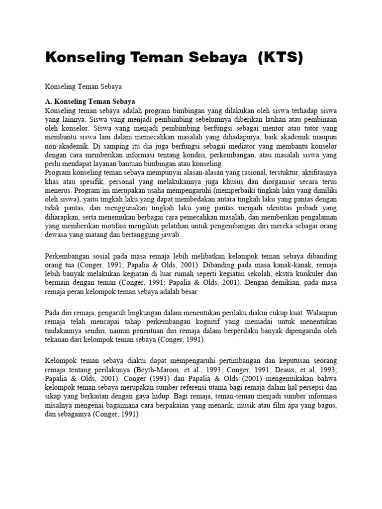 Konseling Remaja oleh Teman Sebaya | PDF