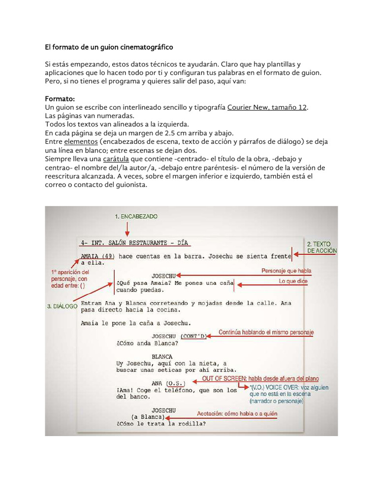 Formato Esencial de Guion Cinematográfico | PDF