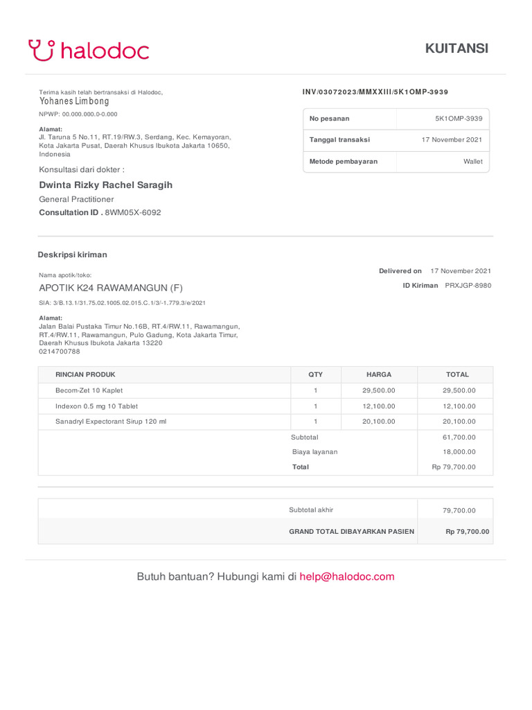 INVOICE - 5K1OMP-3939 HALODOC New | PDF