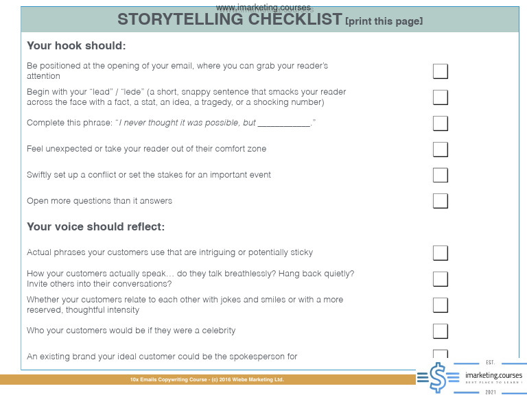 19-Storytelling Checklist | PDF
