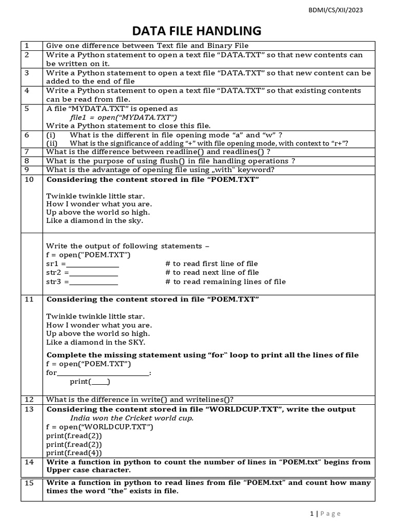 12 File Handling | PDF