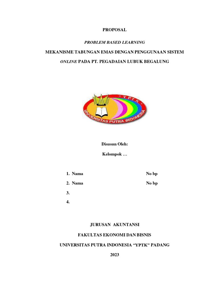 Contoh Proposal PBL Lengkap | PDF