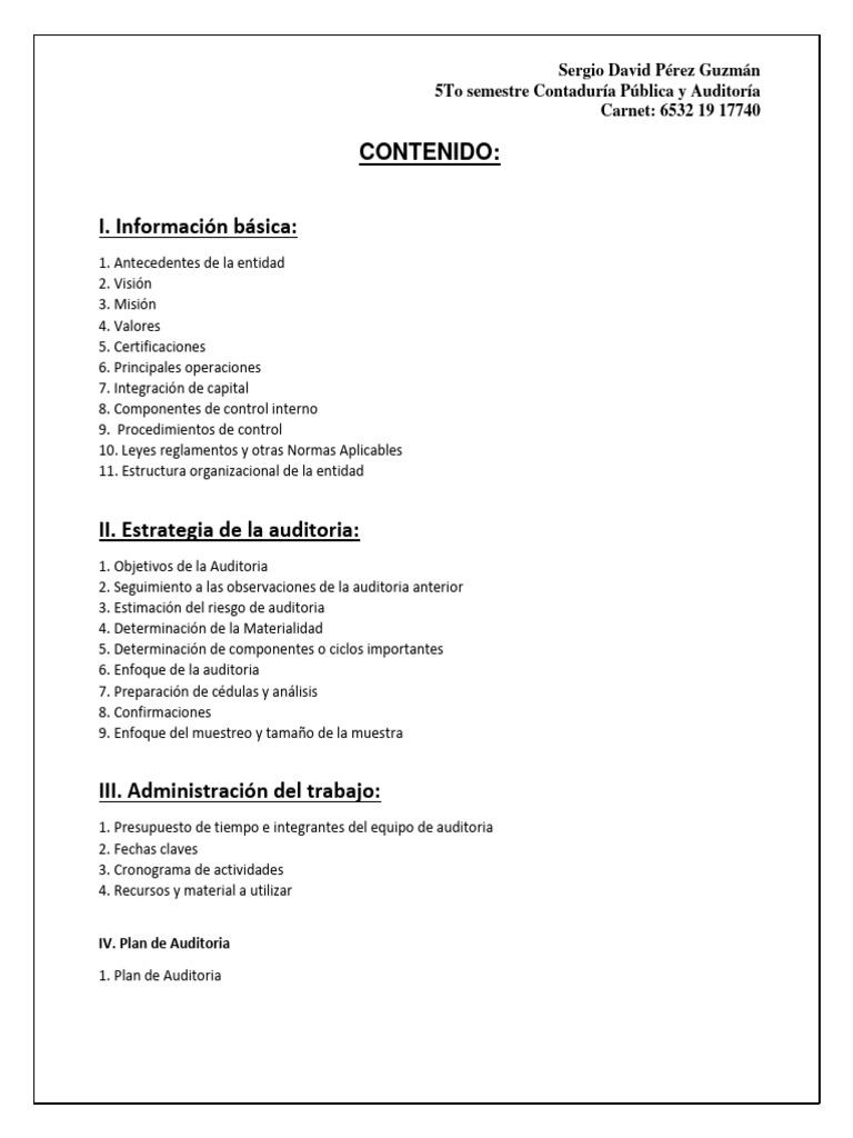 Planeación de Auditoria | PDF Planeación de Auditoria | PDF