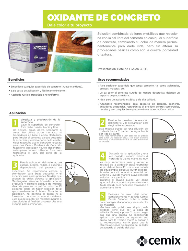Cemix Oxidante de Concreto | PDF