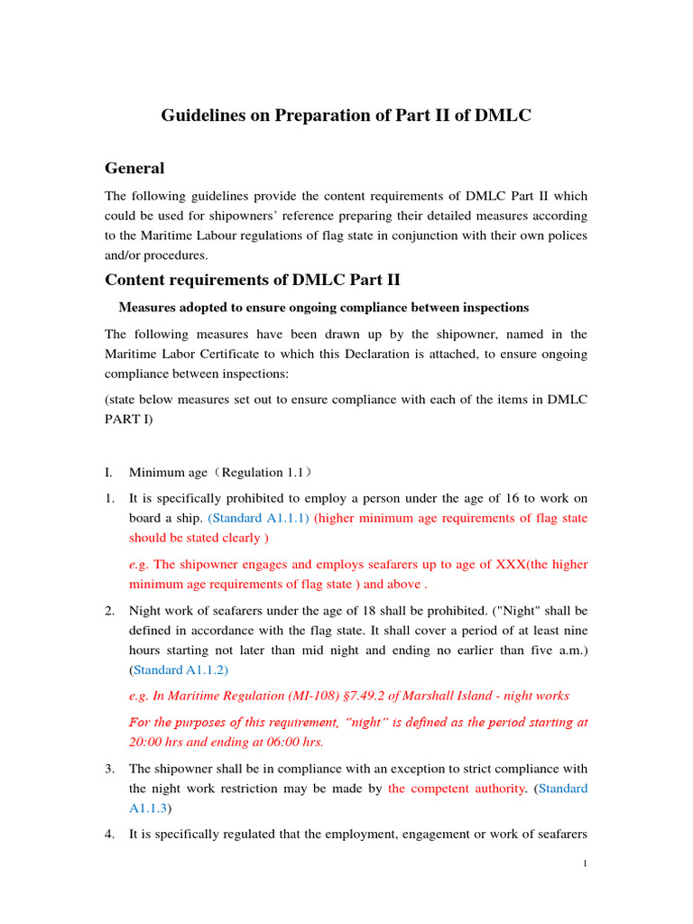 Guidelines On Preparation of Part II of DMLC, 2013 | PDF