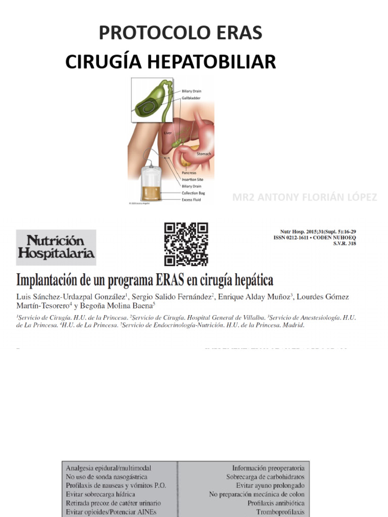Protocolo Eras Cirugia Hepatica | PDF