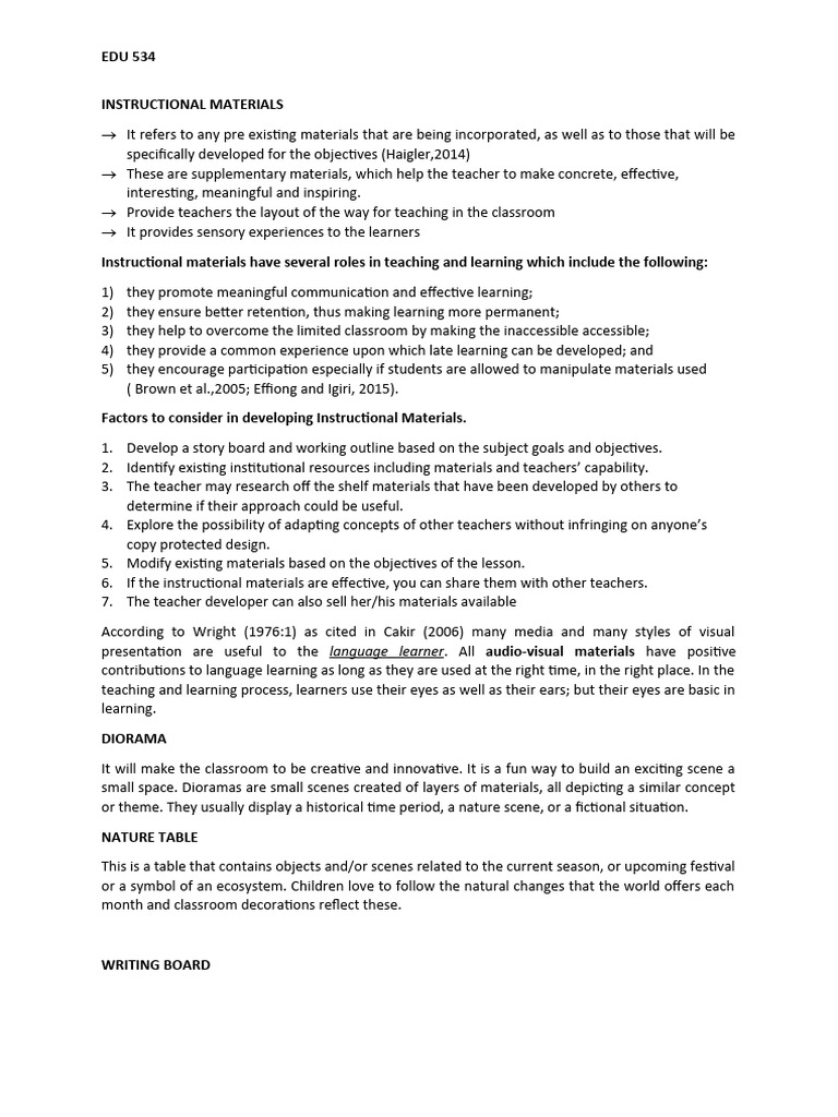 Instructional Materials | PDF