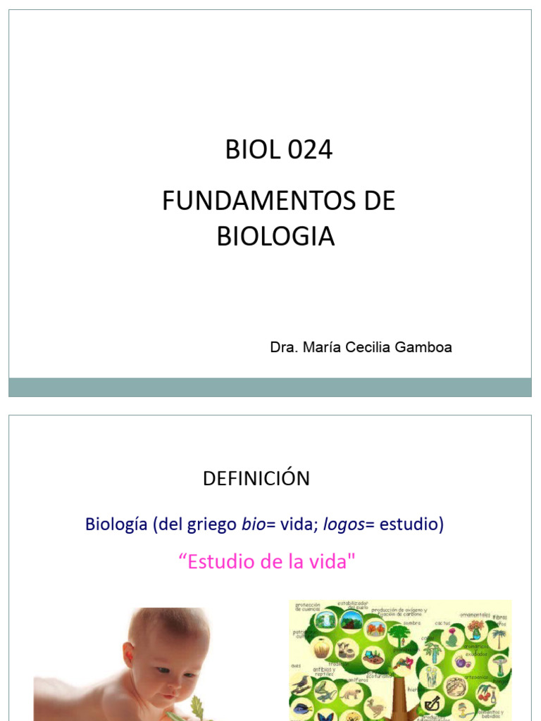 BIOL024 1 y 2 Introducción, Metodo Científico, Caracteristicas de Los ...