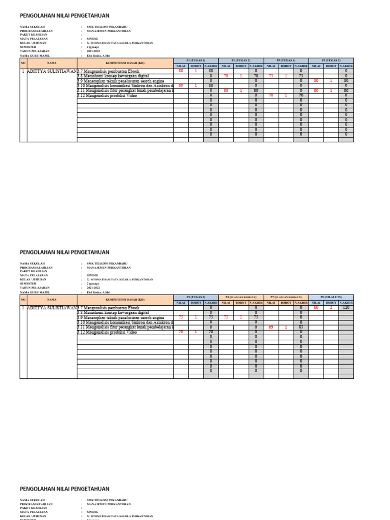 Elvi Rosita (Simdig) X.. TSM | PDF