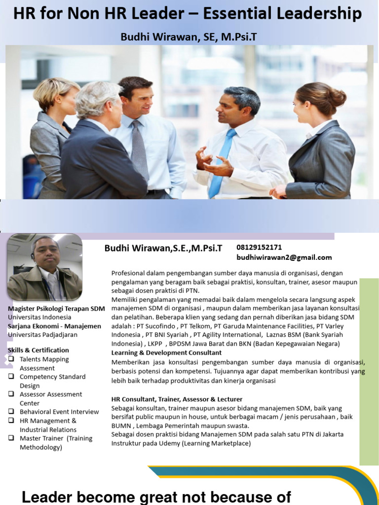 HR For Non HR Leader-Essential Leadership | PDF