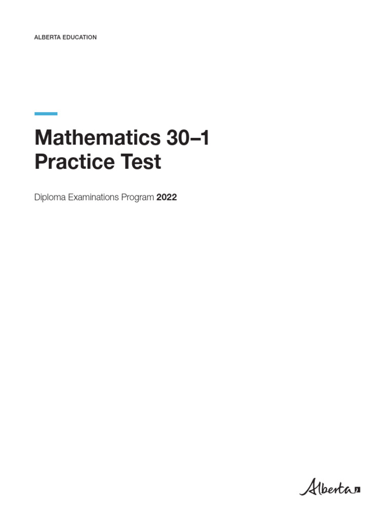 Edc Mathematics 30 1 Practice Test | PDF