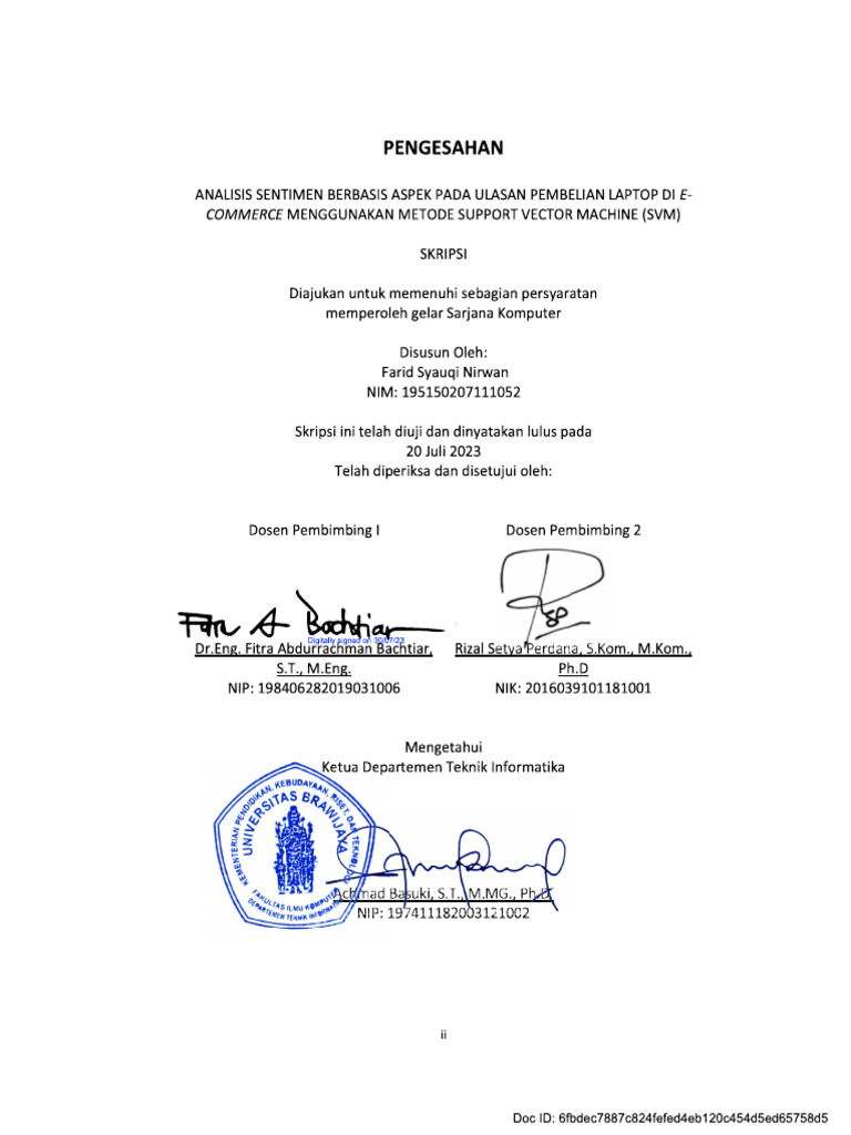 Lembar Pengesahan TTD | PDF