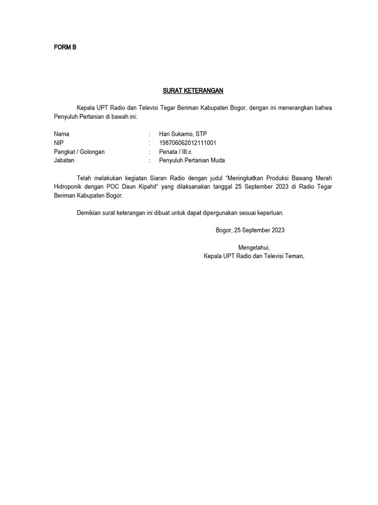 Naskah Siaran Radio Bamer | PDF