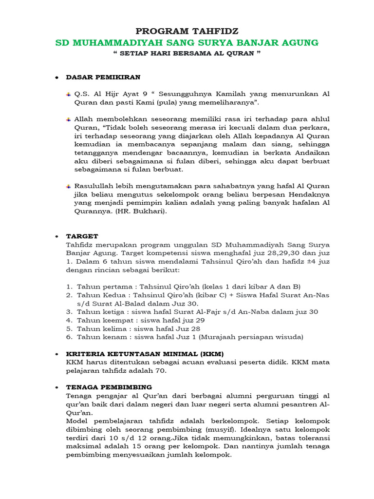 Program Tahfidz | PDF