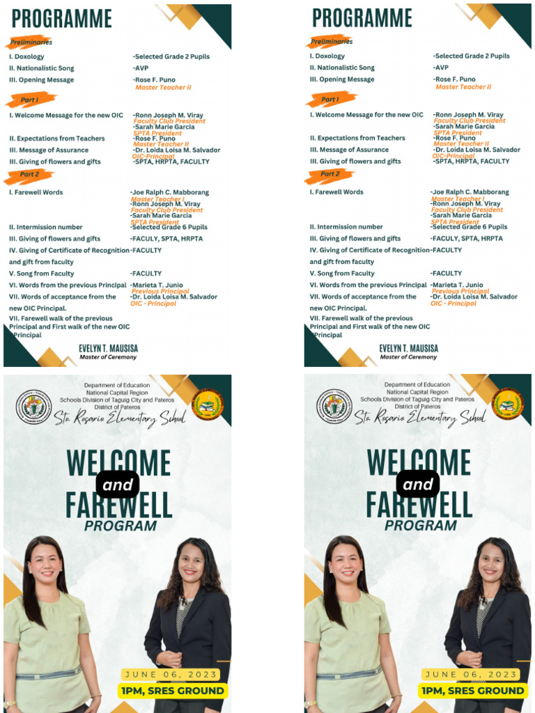 Program Farewellandwelcometoprincipal | PDF