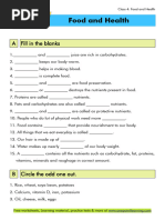 Worksheet Food and Health Class 4 C | PDF | Foods | Vitamin