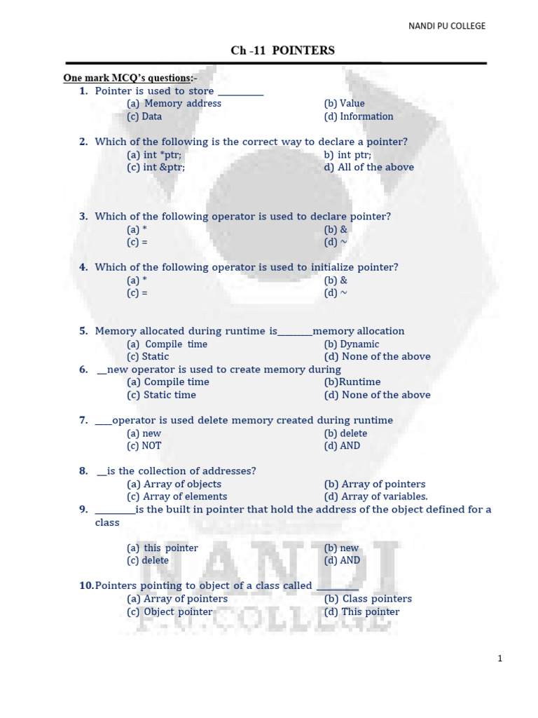 Chapter 11 Completed Pdf Pointer Computer Programming Variable Computer Science 3647