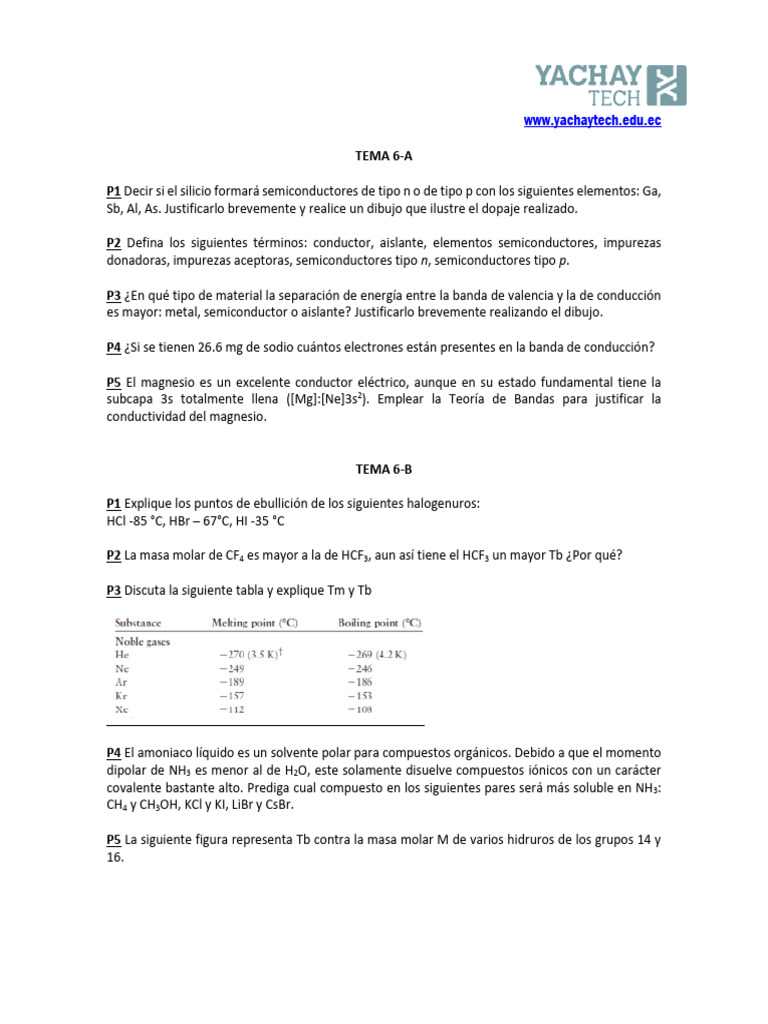 Ejercicios Tema 6 - Metalico e Interacciones | PDF