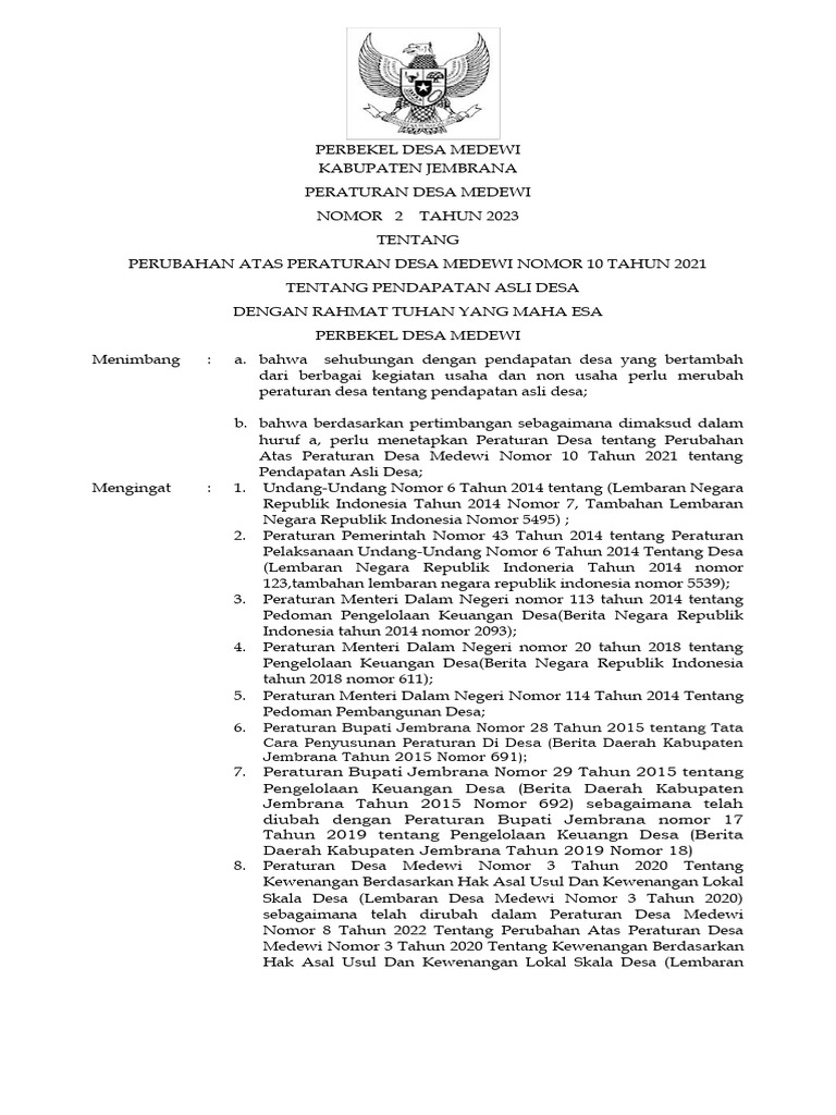 Perdes Pad 2023 | PDF