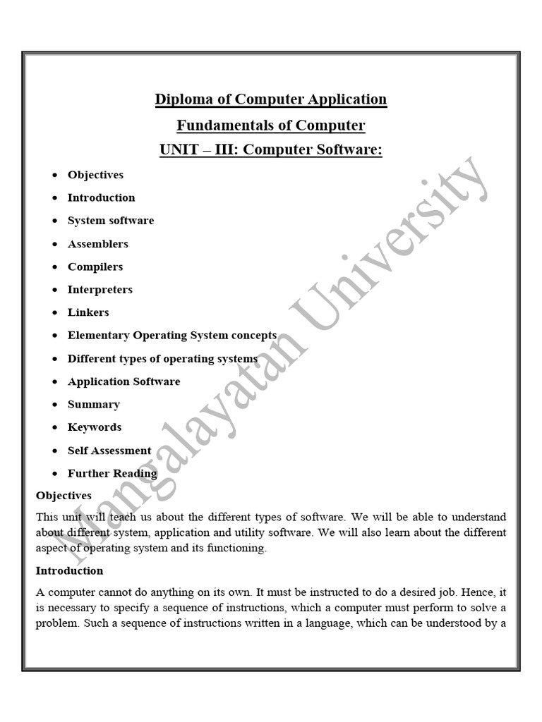 Fundamentals of Computer Unit III | PDF | Operating System | Programming Fundamentals of Computer Unit III | PDF | Operating System | Programming