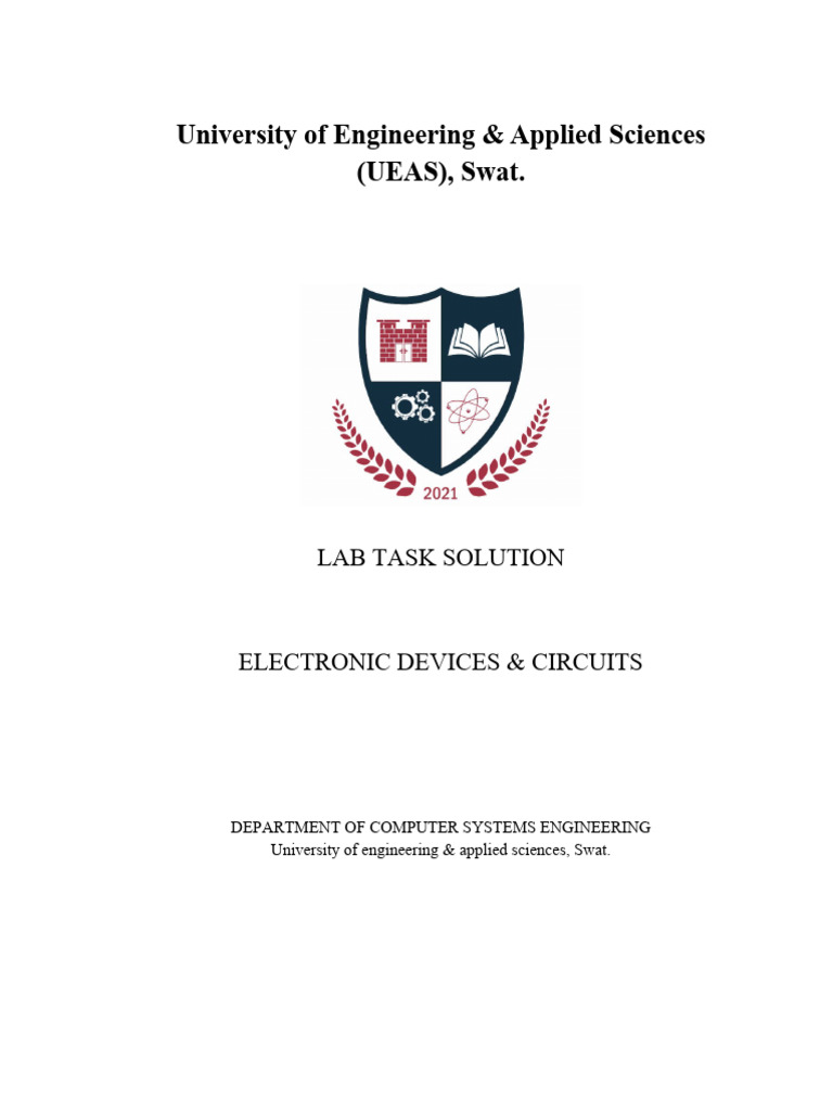 Lab Task Solution For Electronic Devices & Circuits | PDF