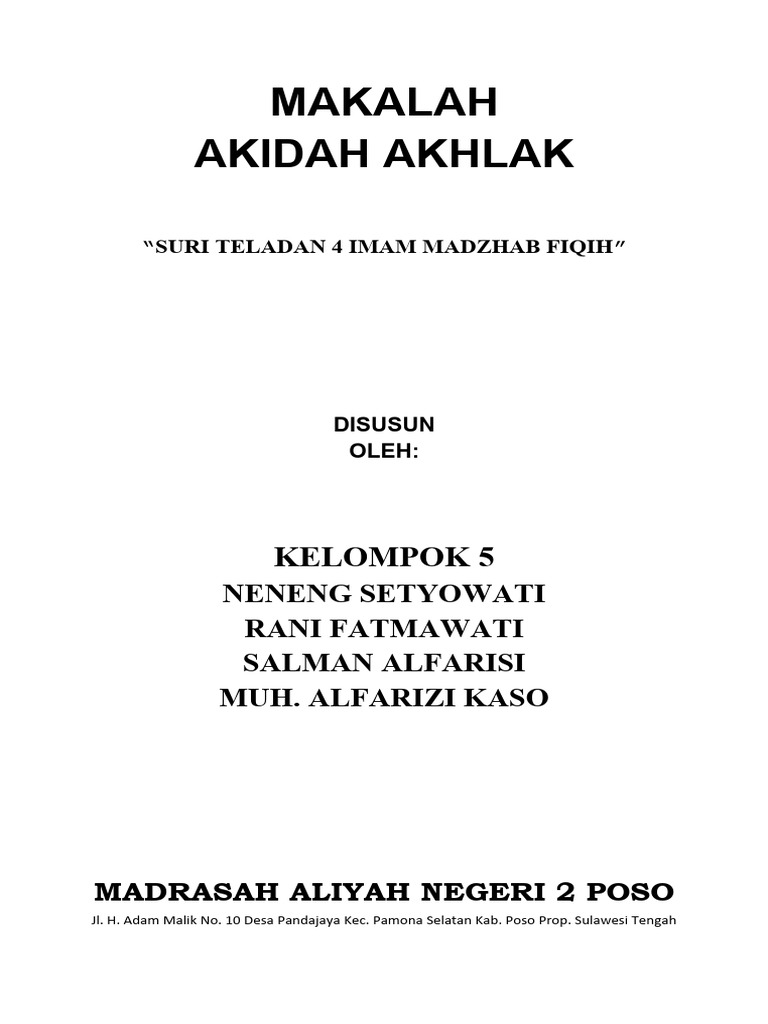 Makalah Akidah Akhlak | PDF