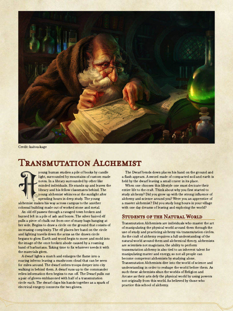 Transmutation Alchemist | PDF