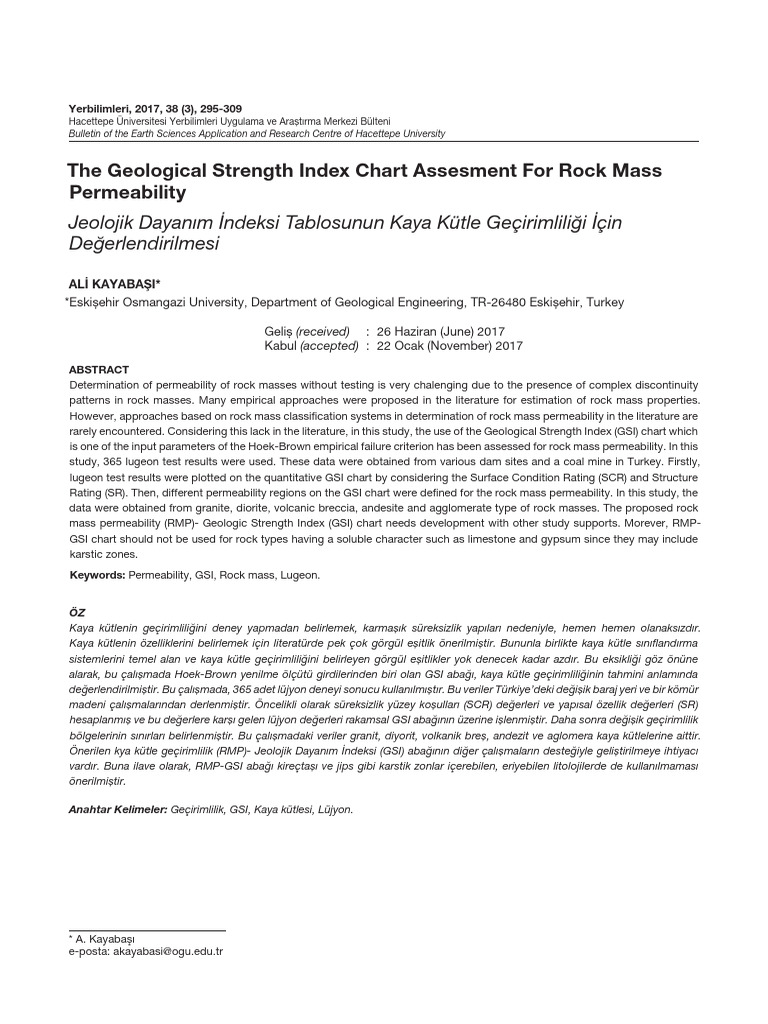 The Geological Strength Index Chart Asse | PDF