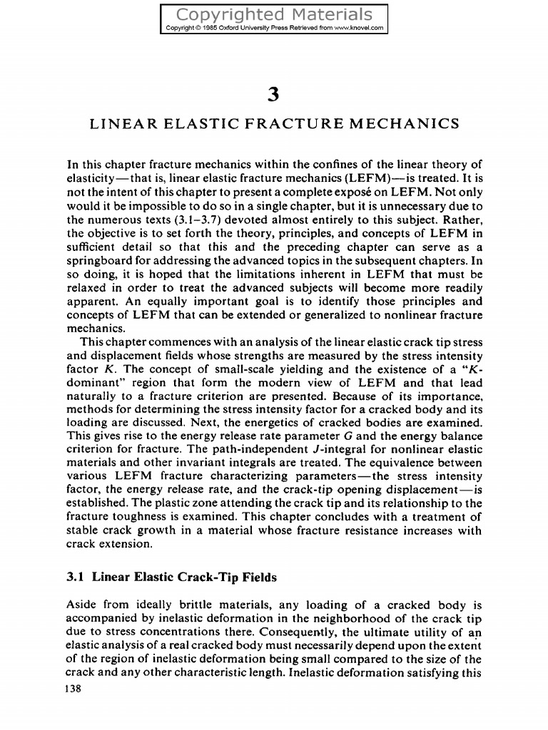 3 - Linear Elastic Fracture Mechanics | PDF | Teaching Methods & Materials