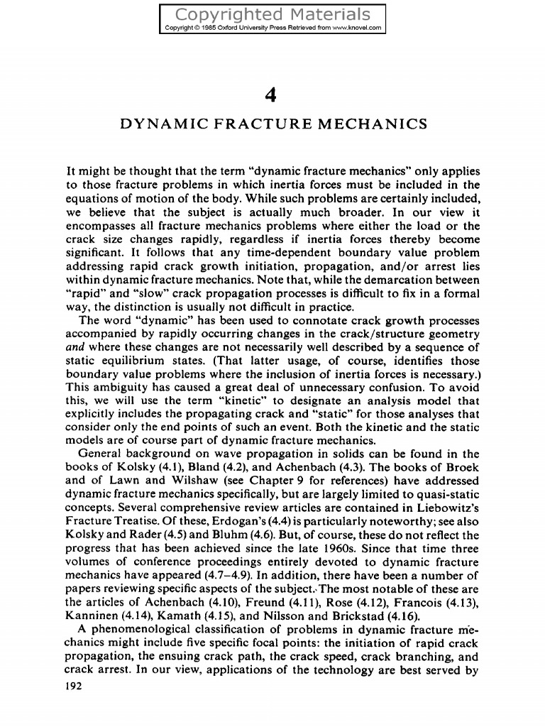 4 - Dynamic Fracture Mechanics | PDF