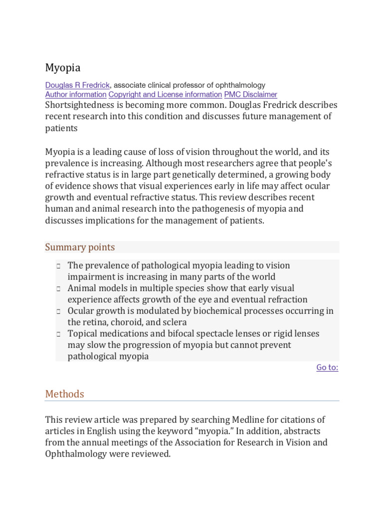 Myopia | PDF