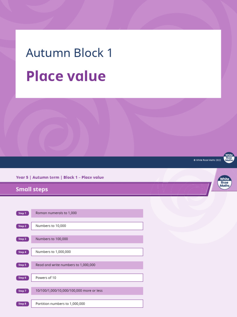 Year 5 Autumn Block 1 SOL Place Value | PDF