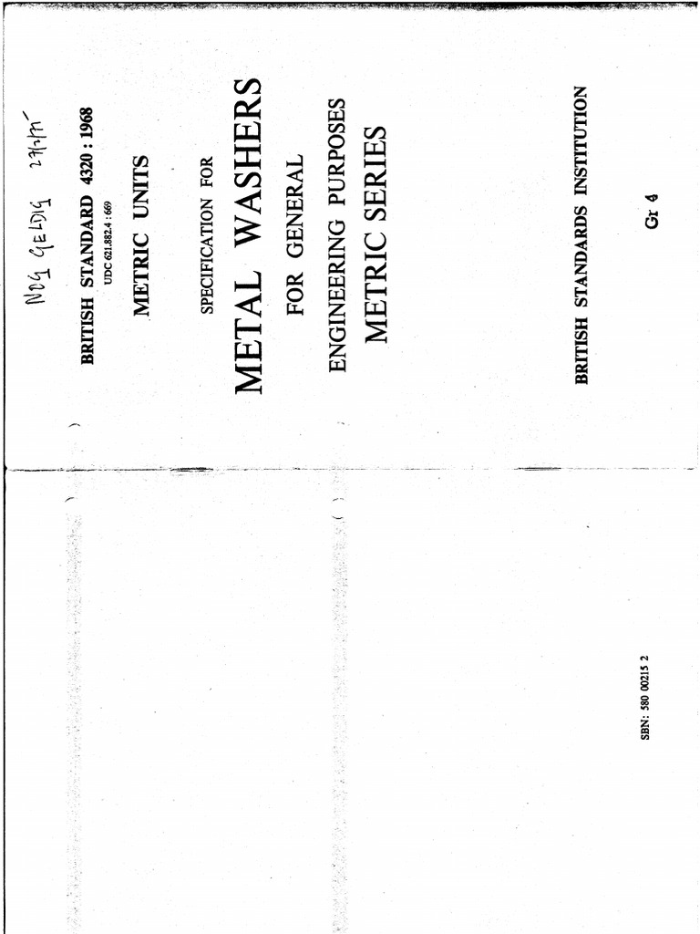 BS 4320 (1968) | PDF