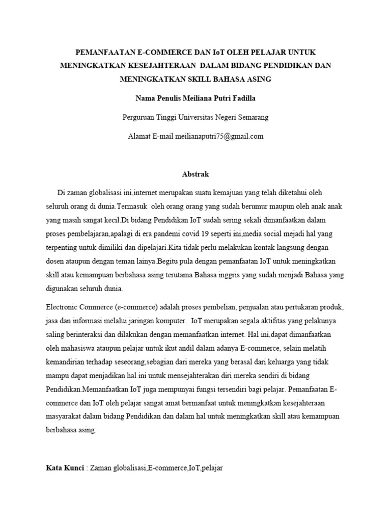L PEMANFAATAN E COMMERCE Dan IoT | PDF | Ilmu Sosial