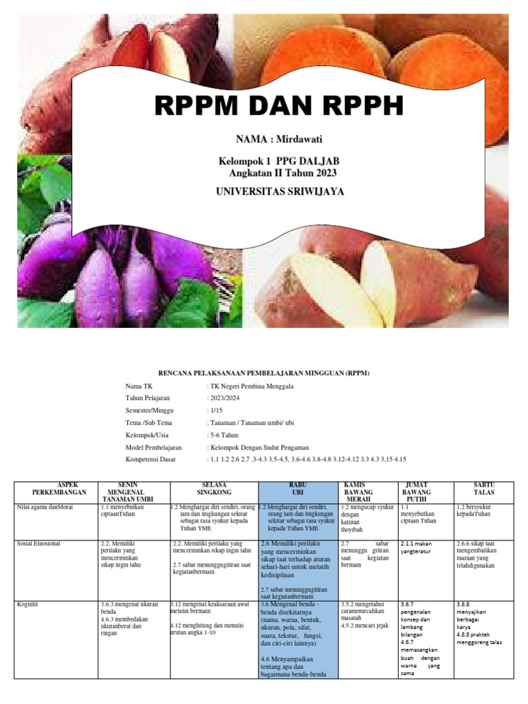 RPPH MIRDAWATI TKN Pembina Menggala Tulang Bawang Lampung | PDF