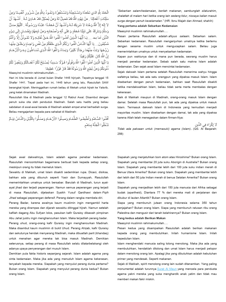 Khutbah Jumat Bulan Safar | PDF