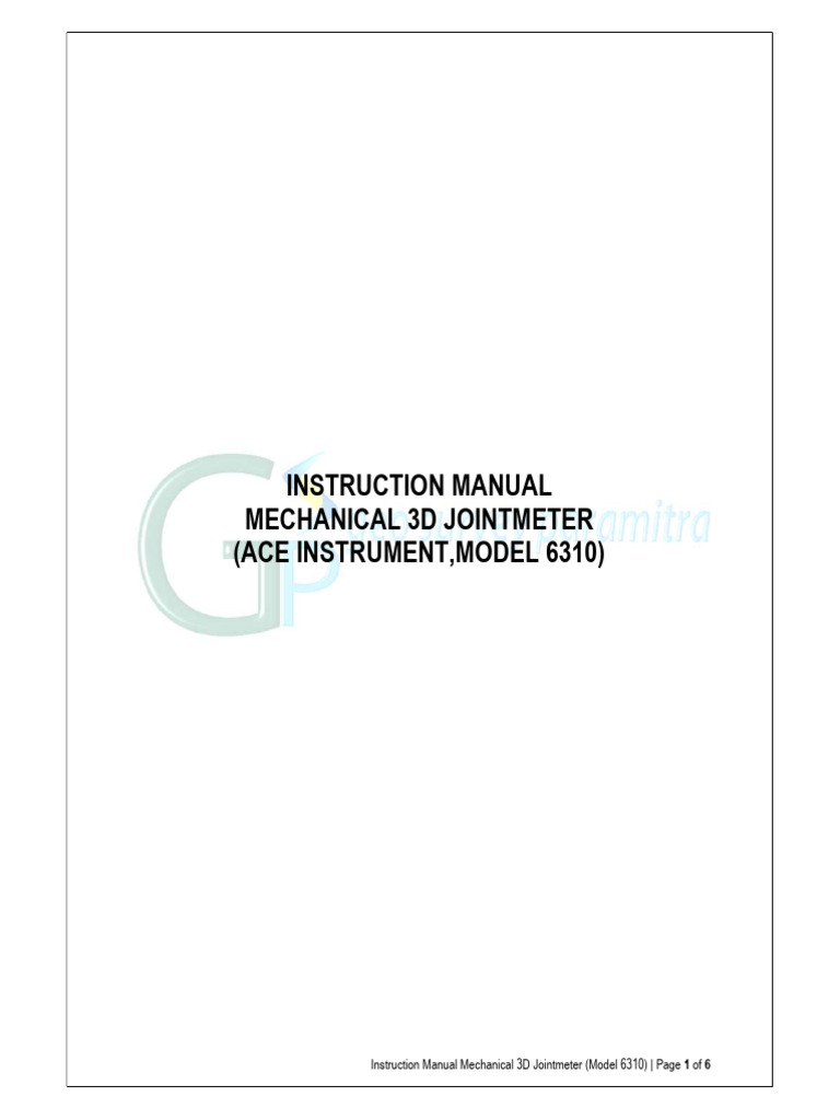 5 - Mechanical 3D Jointmeter - ACE6310 | PDF