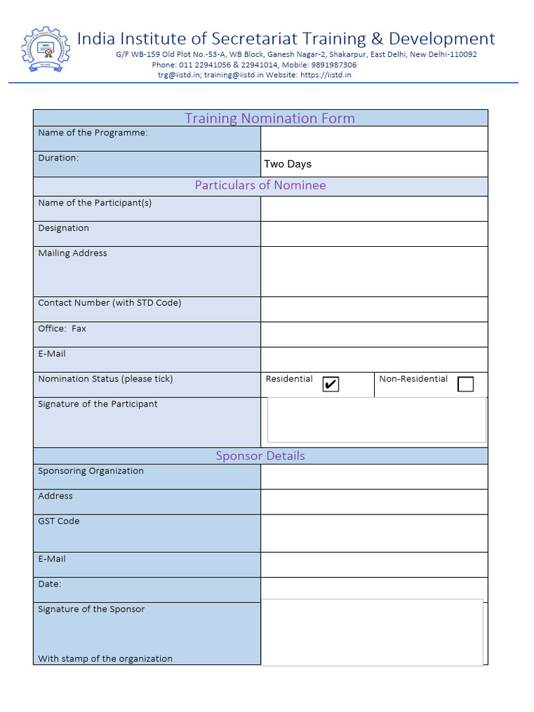 Nomination Form | PDF | Career & Growth