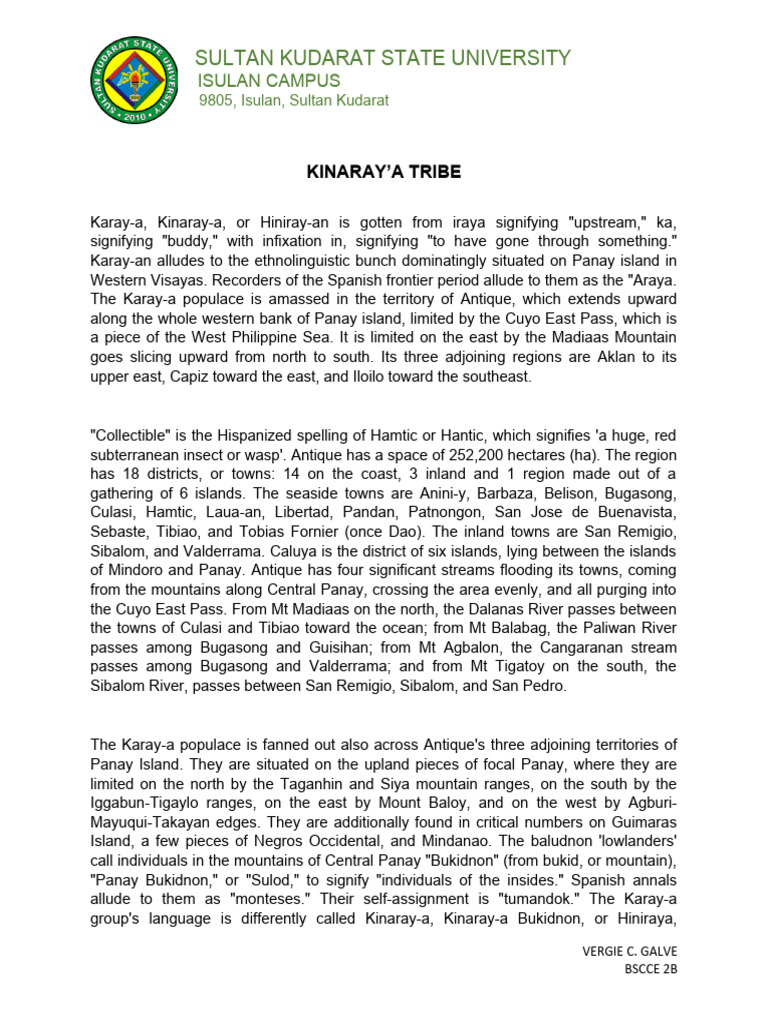 KINARAY | PDF | Philippines | Southeast Asia